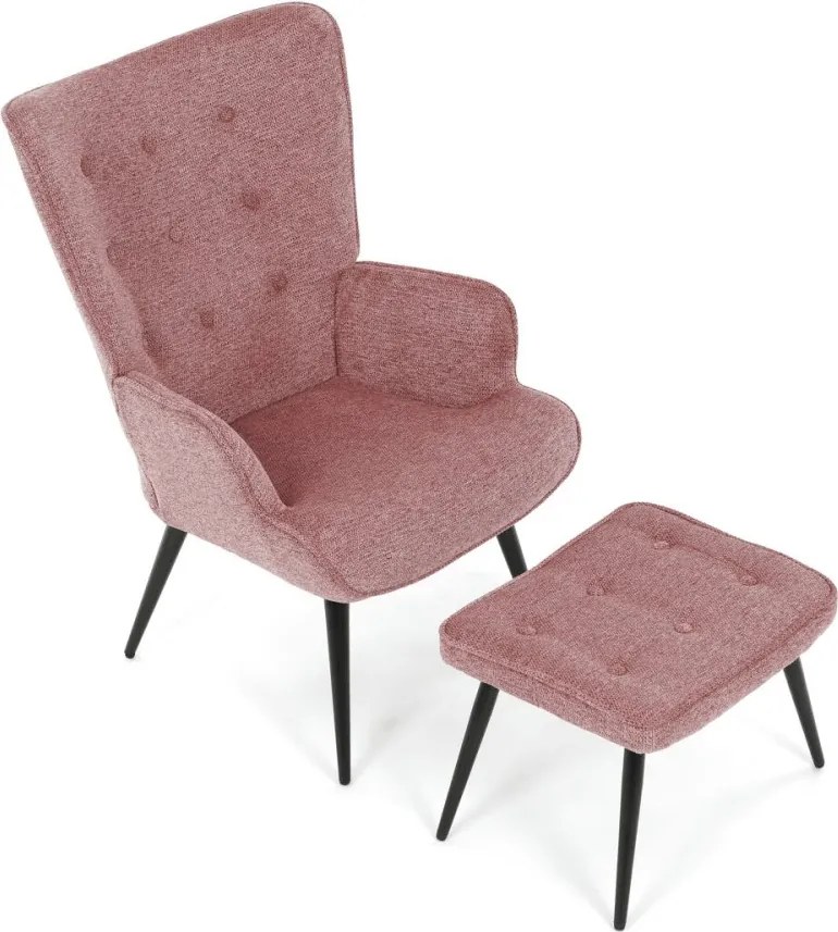 Relaxační křeslo AK-303 PINK2, sametová látka, růžová (68 x 72) cm