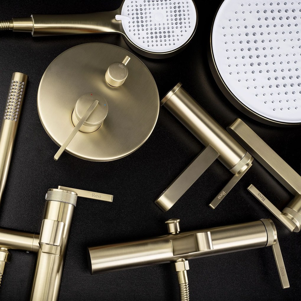 Rea, Podomítková bidetová baterie Rea Grace Brush Gold, REA-B4502