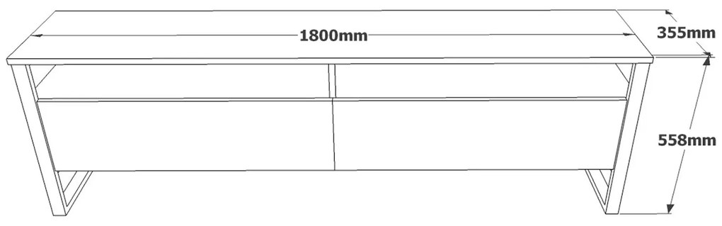 Designový TV stolek Edolie 180 cm borovice