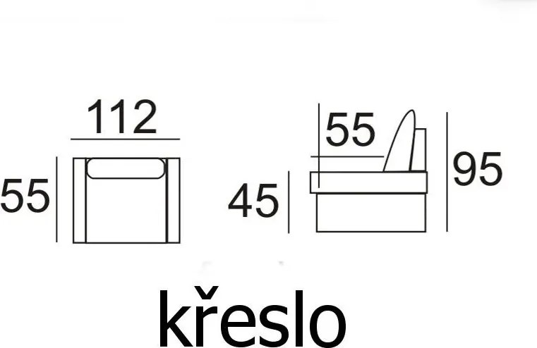 Kožené křeslo Dubaj LUX, vínová (K-56)