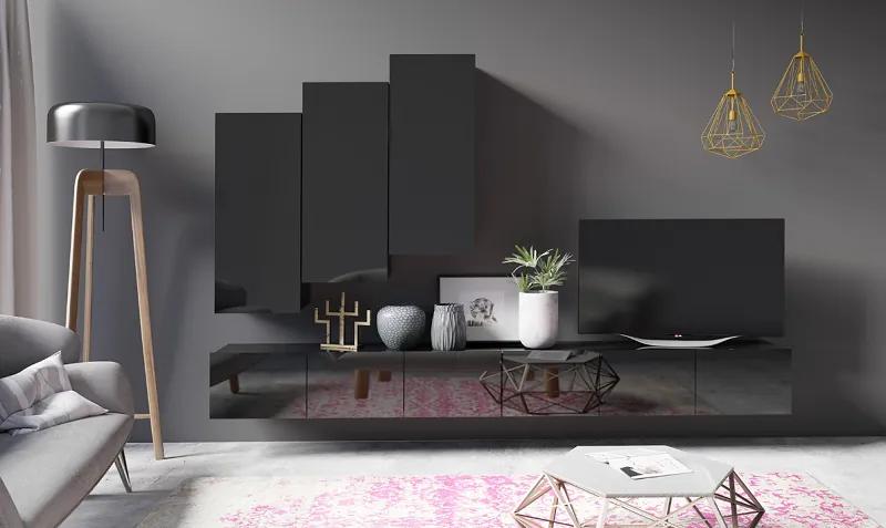 Moderní obývací stěna Calabrini 5 Zvolte barevné provedení: Černý lesk