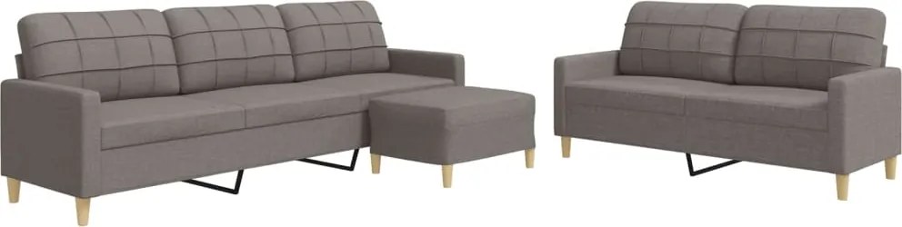 3dílná sedací souprava s podnožkou taupe textil 3278334