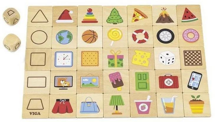 Viga Dřevěné puzzle - tvary 25 dílků