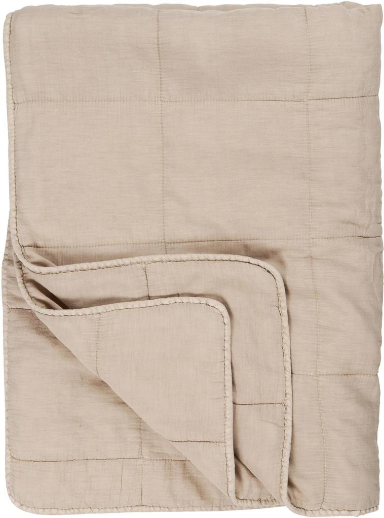 IB LAURSEN Bavlněný přehoz Fog 130x180 cm, béžová barva, textil