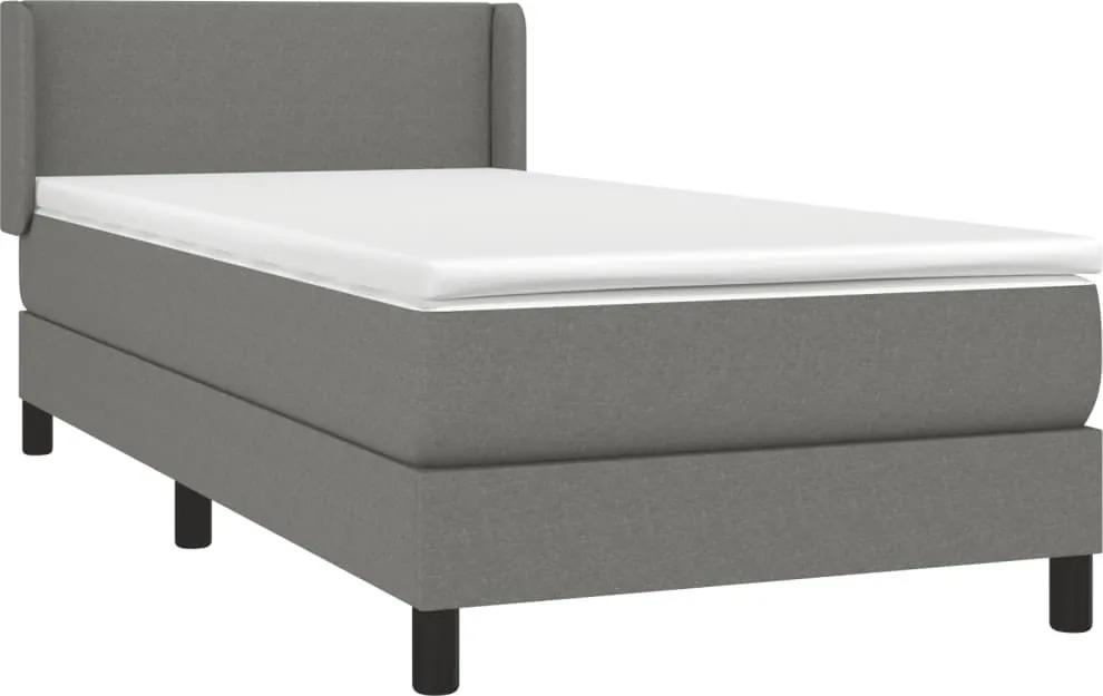 vidaXL Box spring postel s matrací 100 x 200 cm textil [3129530] Barva: světle šedá