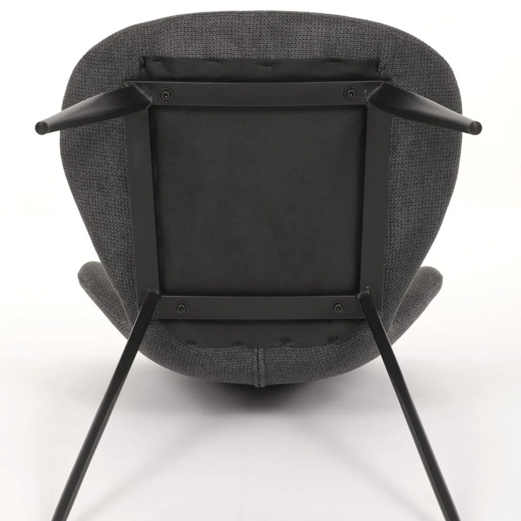 Autronic Židle jídelní, šedá látka, černá kovová podnož DCL-1031 GREY2
