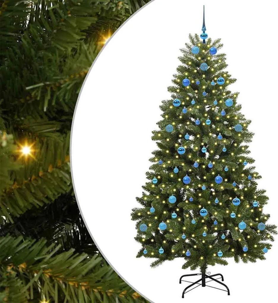 Umělý vánoční stromeček 210 cm 300 LED Teplá bílá PVC a ocel 3395701