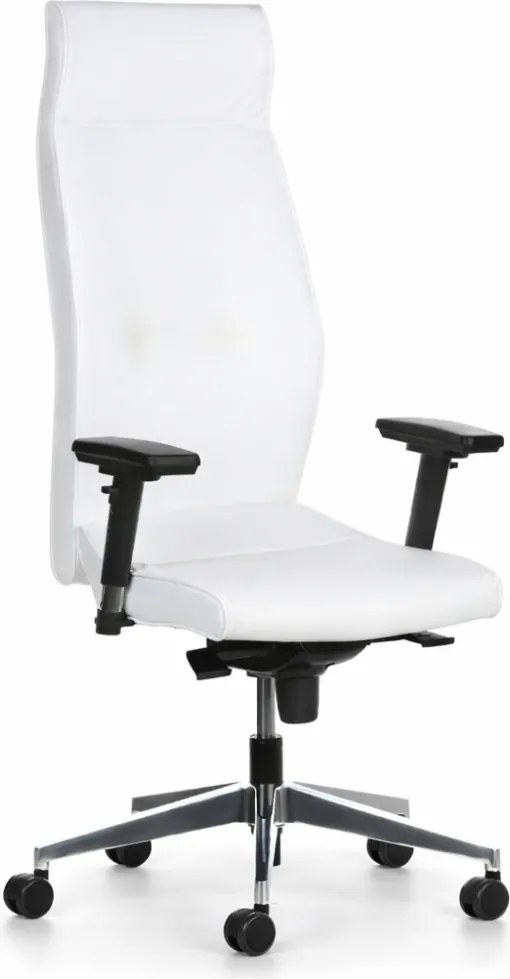 Kožené kancelářské křeslo MEGA, bílá