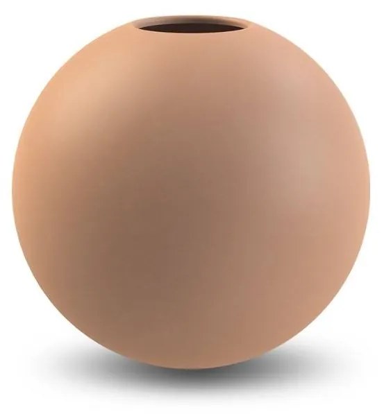 COOEE Design Kulatá váza Ball Cafe Au Lait 10 cm, béžová barva, hnědá barva, keramika