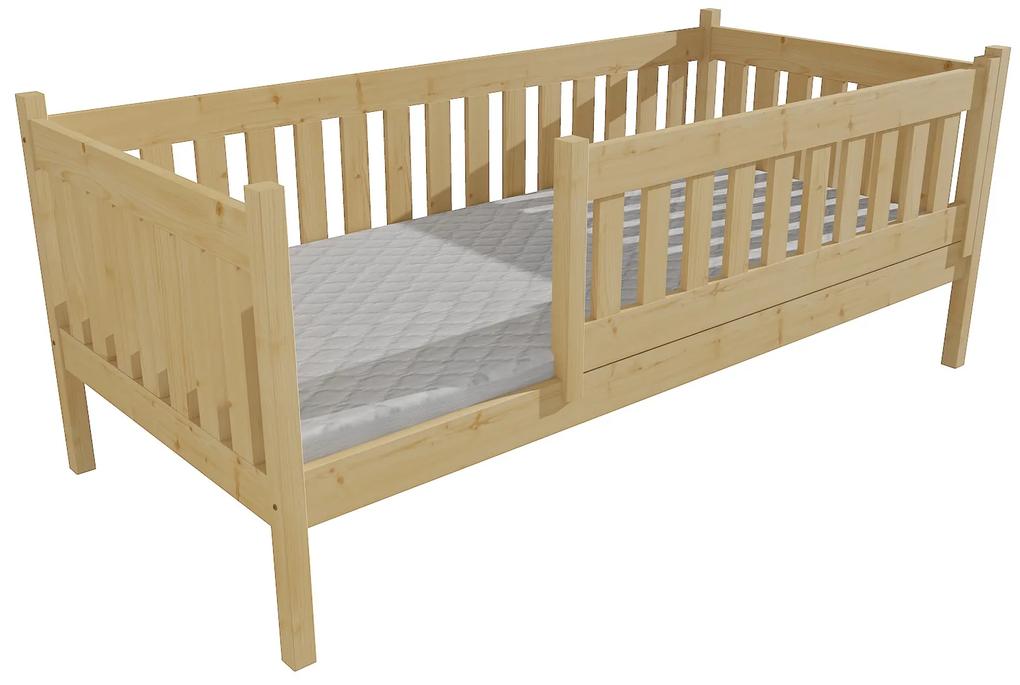 Vomaks Dětská postel M 012 NEW* se zábranou Rozměr: 80 x 180 cm, Barva: surové dřevo