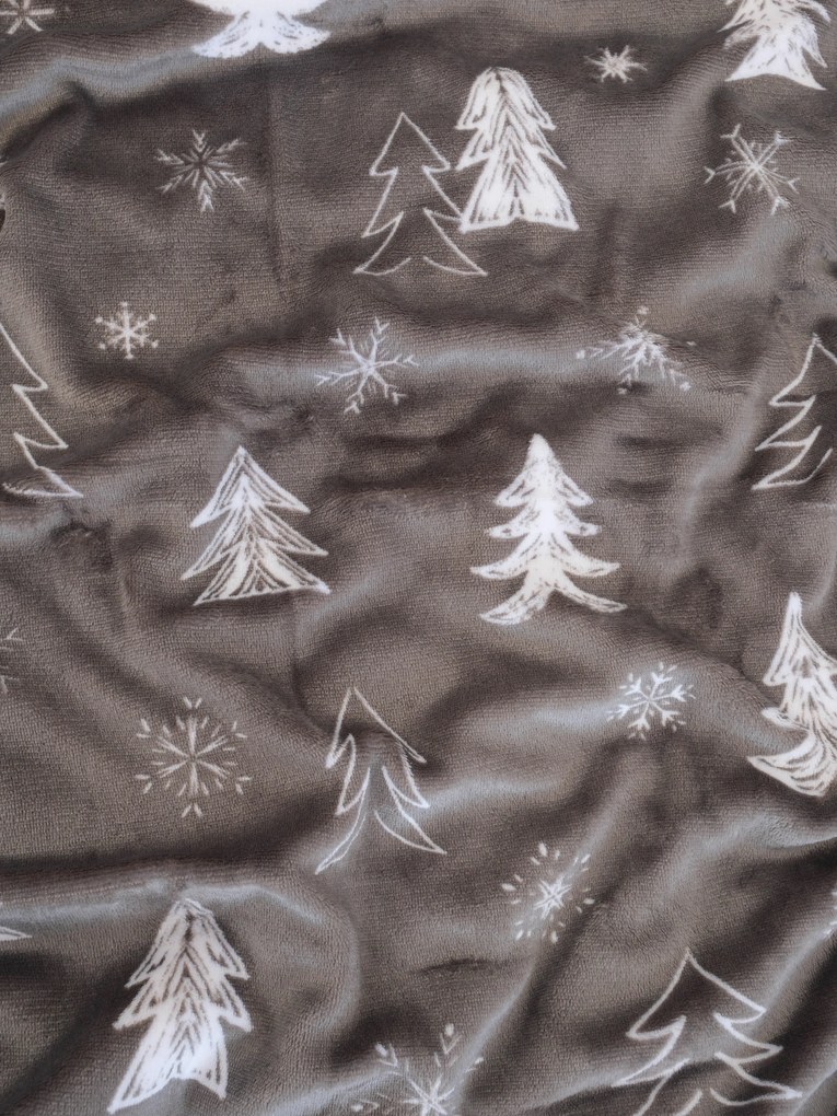 Beránková deka mikroplyš Exclusive 150 × 200 cm – Stromečky šedé