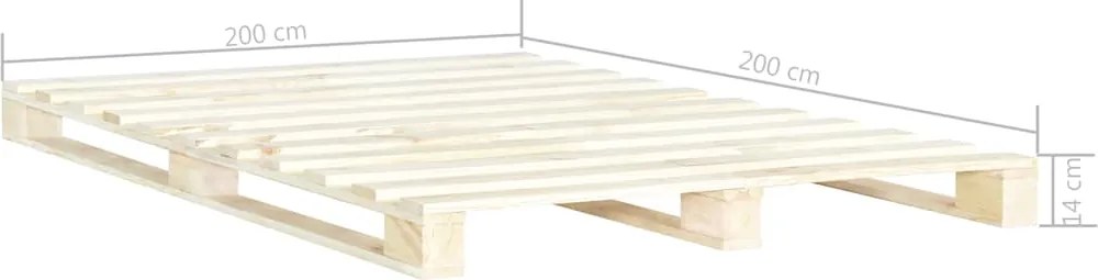 Rám postele z palet masivní borovice 200 x 200 cm 285240