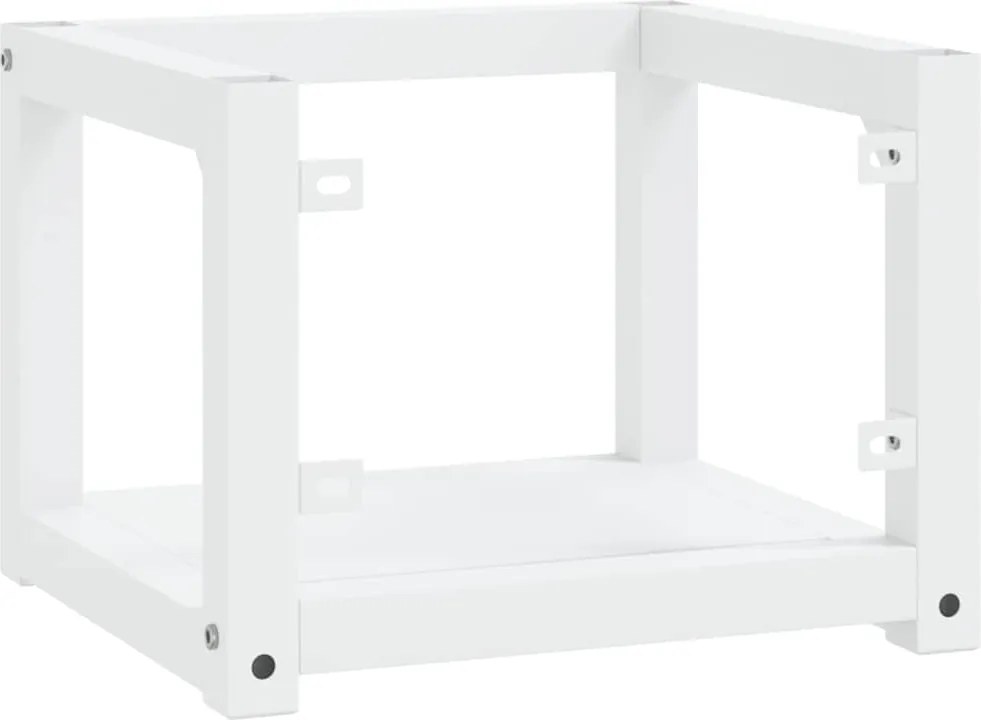 Nástěnný koupelnový regál pod umyvadlo bílý 40x38x31 cm železo 338490