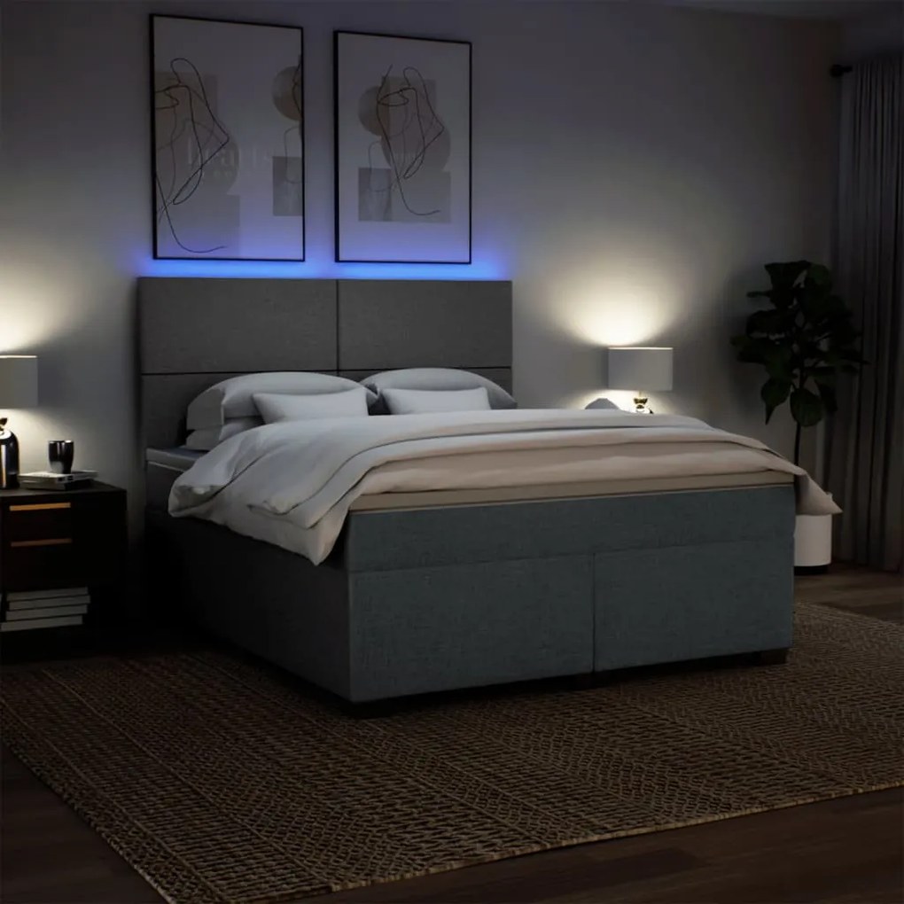 Box spring postel s matrací tmavě šedá 180x200 cm textil 3292861
