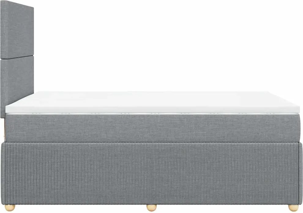 Box spring postel s matrací světle šedá 120x190 cm textil 3294288