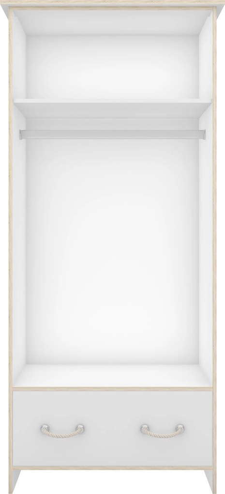 IDZ Šatní skříň KOSMO 2D1S 06, 90 cm Bílá/Dub Sonoma