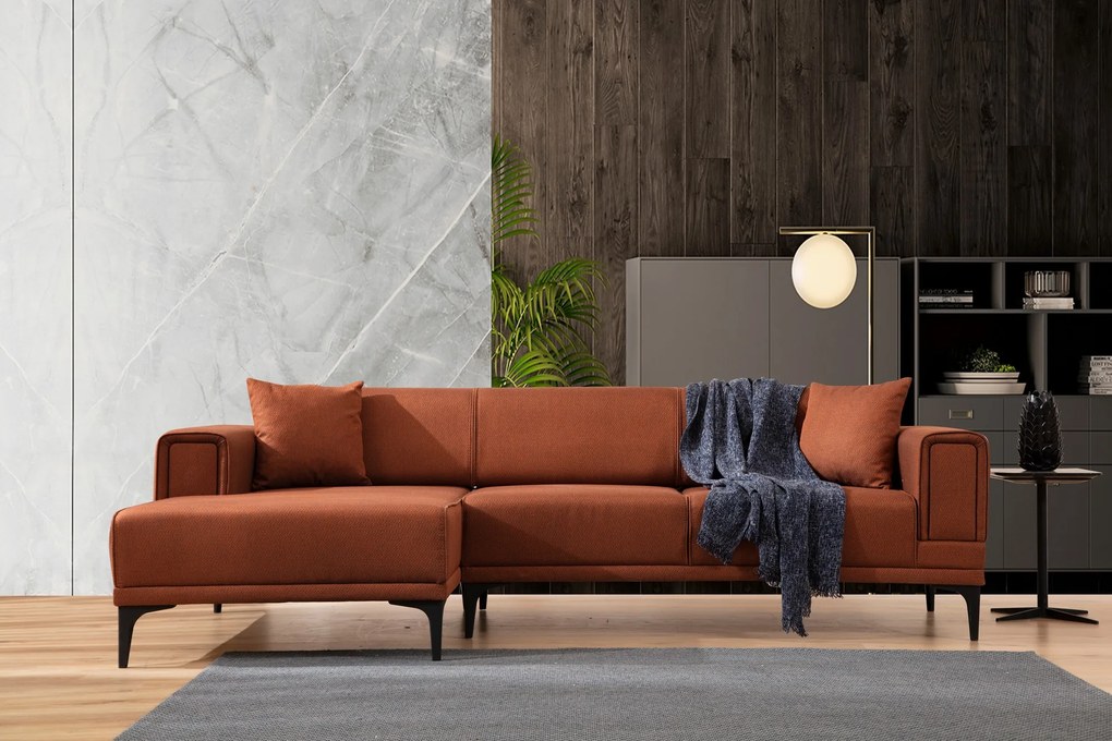 Hanah Home Rohová pohovka HORIZON červenooranžová levá