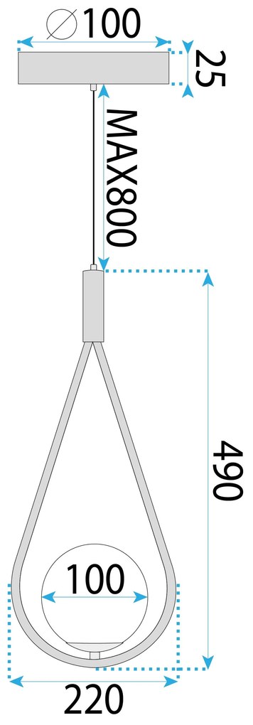 Toolight Závěsné osvětlení Modern D16 G111-1W černé