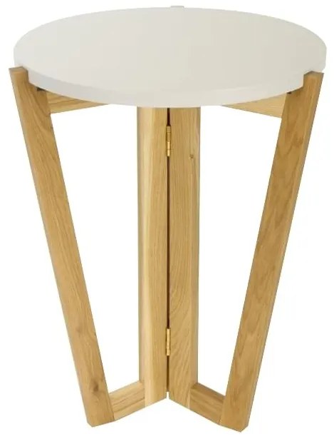 Odkládací stolek Dilmar 45 cm, bílá/dub