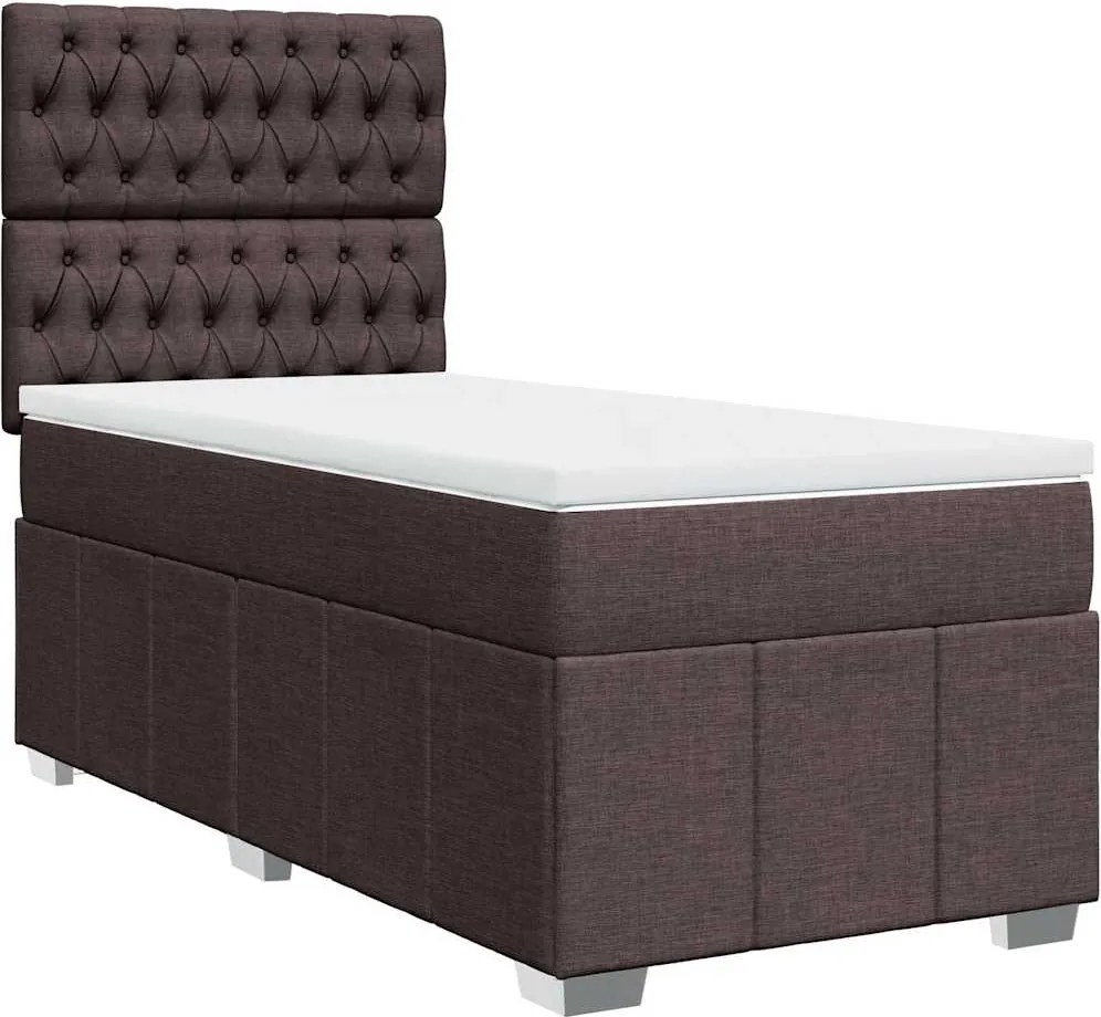 Box spring postel s matrací tmavě hnědá 90x200 cm textil 3293861