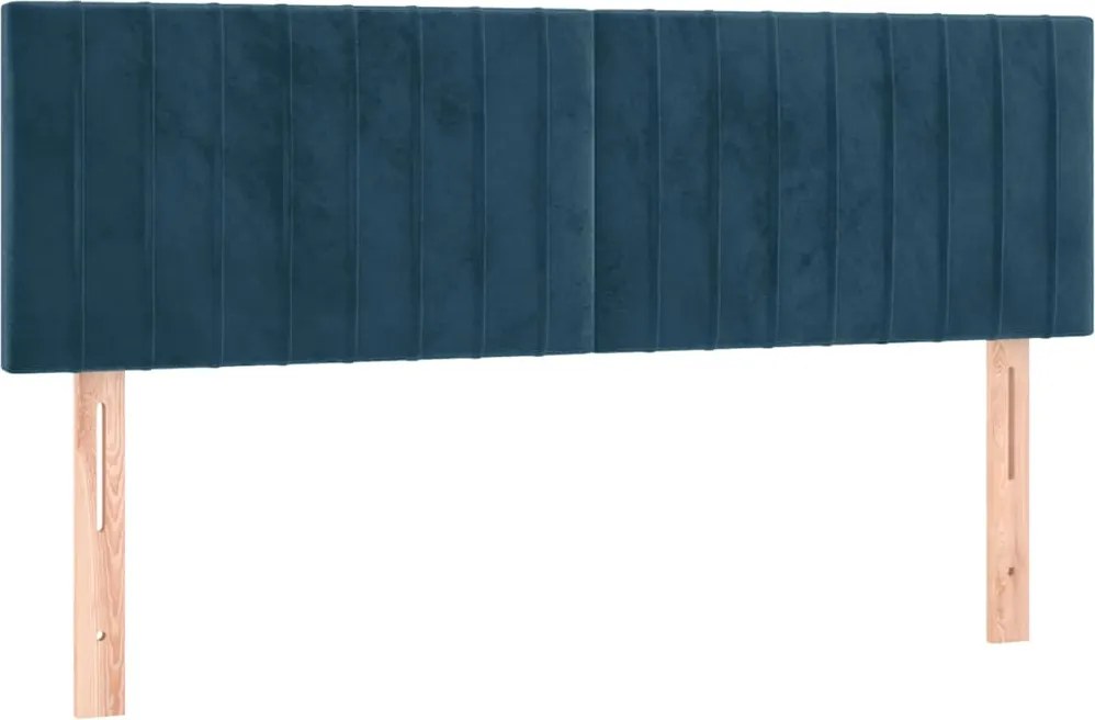 Box spring postel s matrací tmavě modrá 140x190 cm samet 3127611