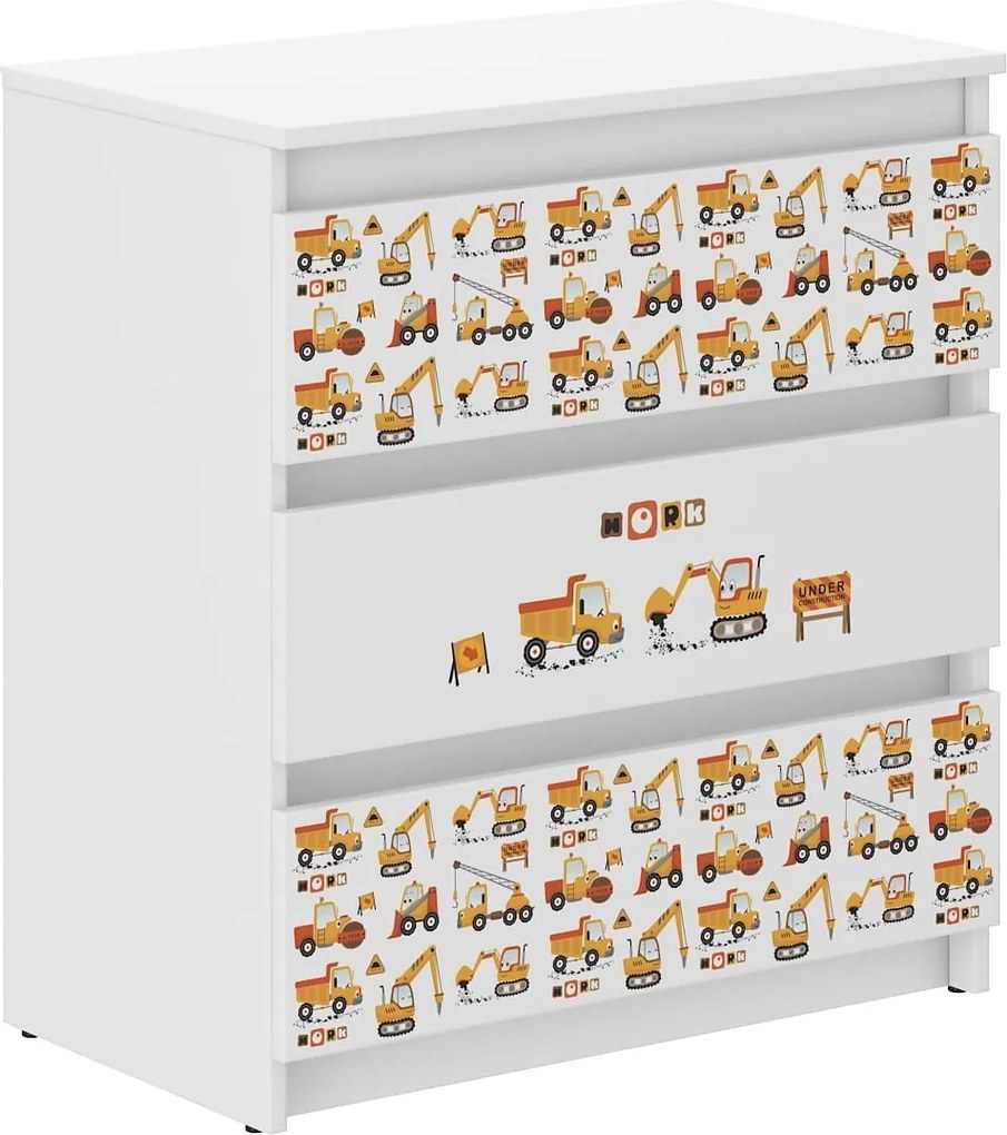 Wooden Toys Dětská komoda R-3 STAVEBNÍ NÁMĚSTÍ