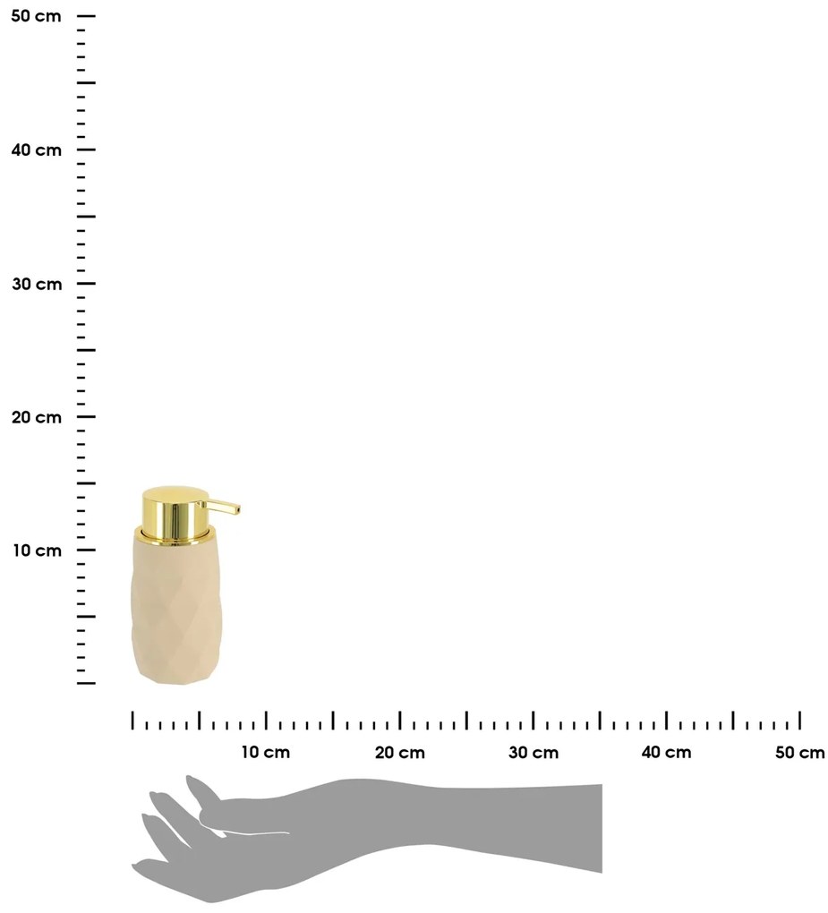 Dávkovač mýdla Lorantos, béžová/se zlatými prvky, 210 ml