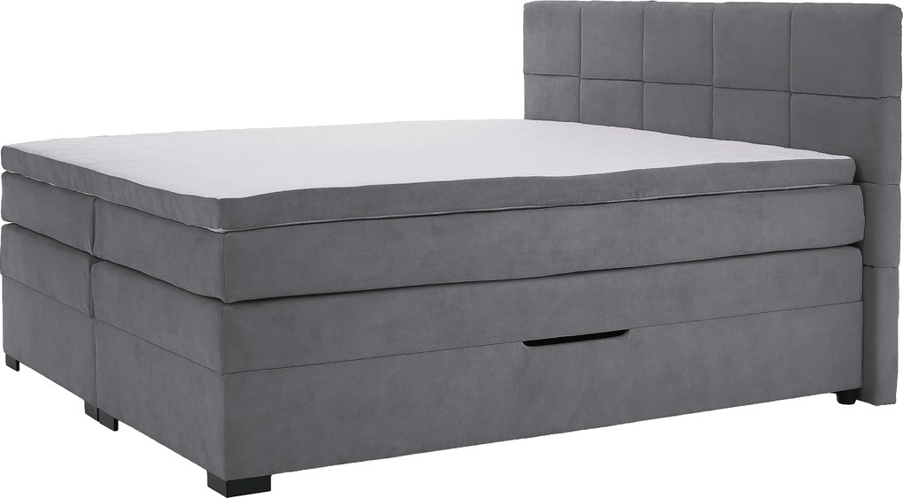 Boxspringová pocketová postel, 200x200, šedá, APRIL