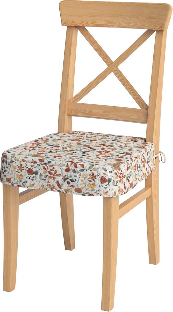 Sedák na židli IKEA Ingolf barva oranžová látka pletený vzor, vzorované