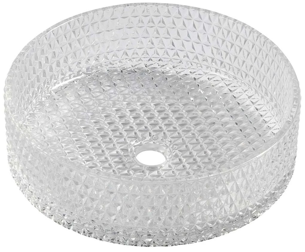 Sapho Beauty - Umyvadlo na desku, průměr 40 cm, bez přepadu, čiré sklo TY214CL