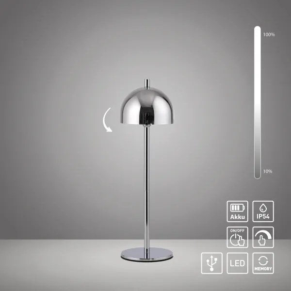 Schöner Wohnen 19244-17 - LED Stm. stolní lampa BELLIS LED/2,5W/5V IP54 chrom
