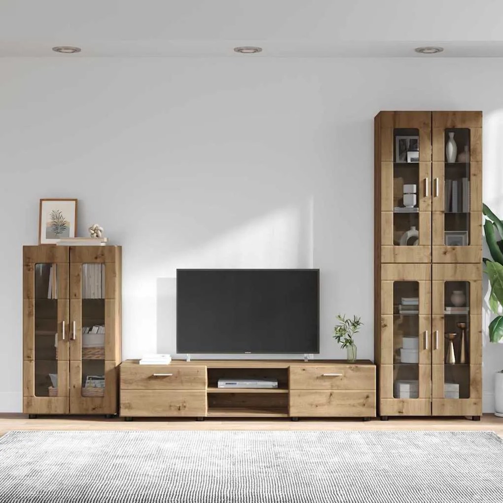 Sestava TV skříněk FLORIN 3 ks Artisanový dub Kompozitní dřevo 3397963