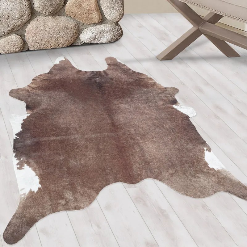 Kusový koberec Etosha 4112 brown (tvar kožušiny), 100x135 tvar kožešiny, hnedá, chodba / predsieň, Ayyildiz