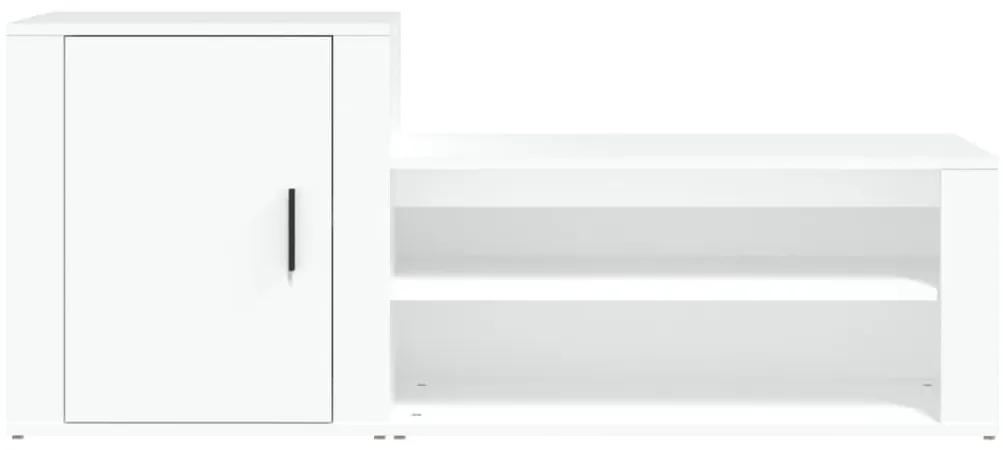 Botník bílý 130x35x54 cm kompozitní dřevo - Default Title