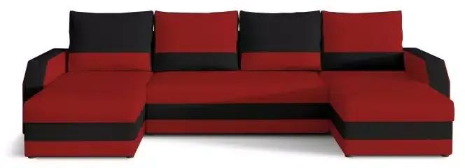 Rozkládací rohová sedačka MARINO červená / černá