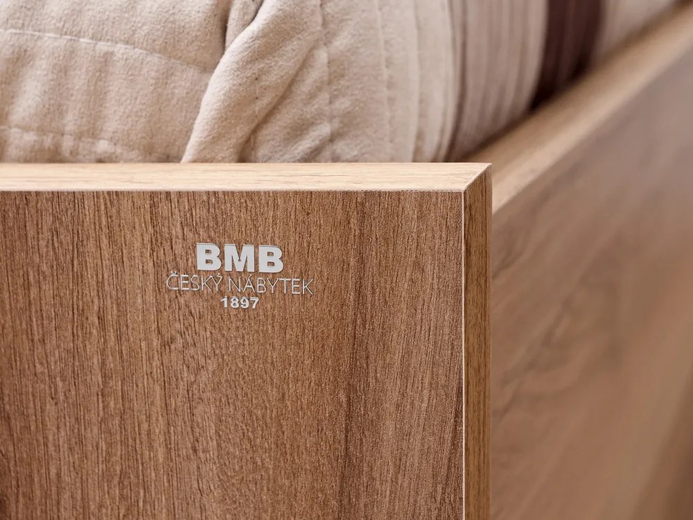 BMB Denerys Paradise postel - imitace dřeva Dekor: Dub přírodní, Provedení: oblé, Rozměr: 160 x 200 cm
