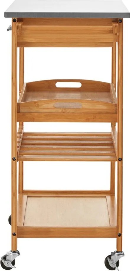 Bambusový servírovací stolek na kolečkách 41x58 cm Harlow – Premier Housewares