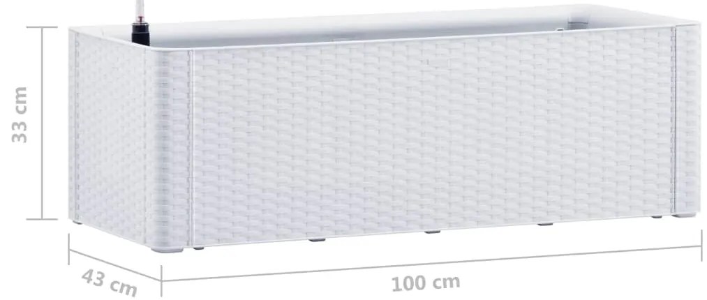 vidaXL Marketos Zahradní vyvýšený záhon se samozavlažováním bílý 100x43x33 cm