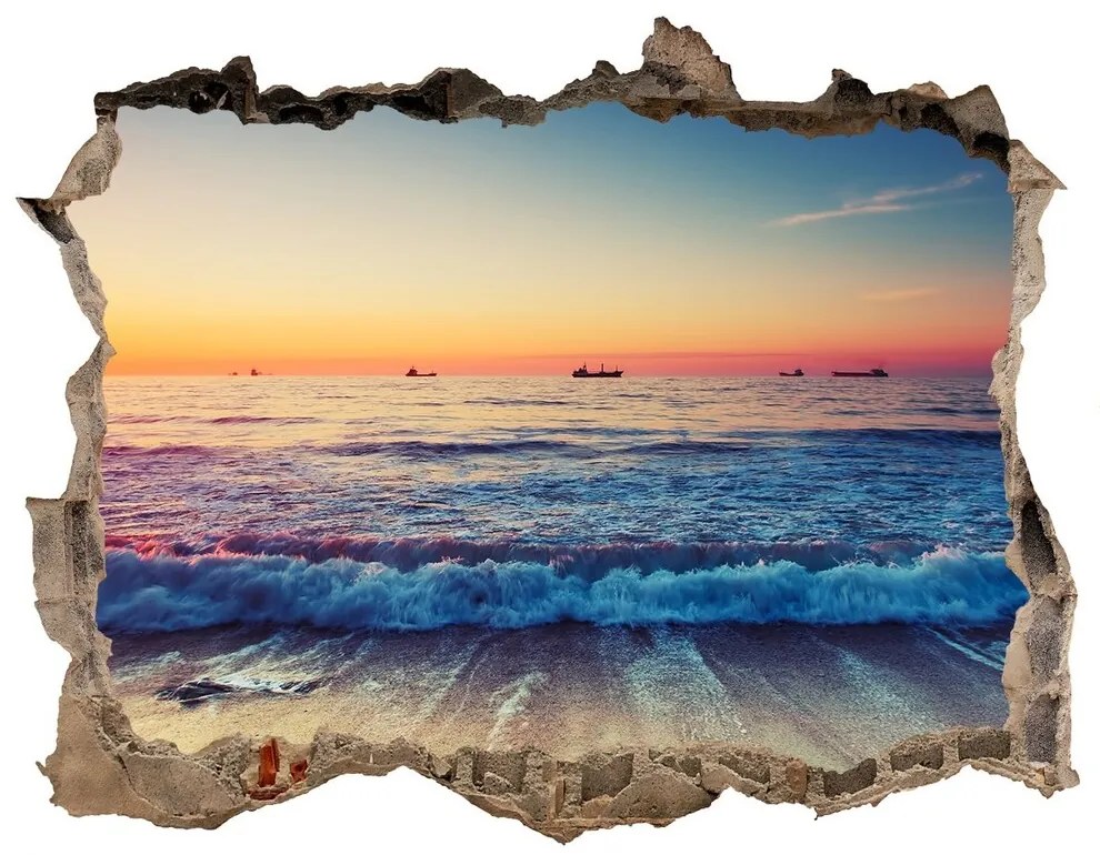 Wallmuralia Nálepka fototapeta 3D Východ slunce moře 95x64 cm