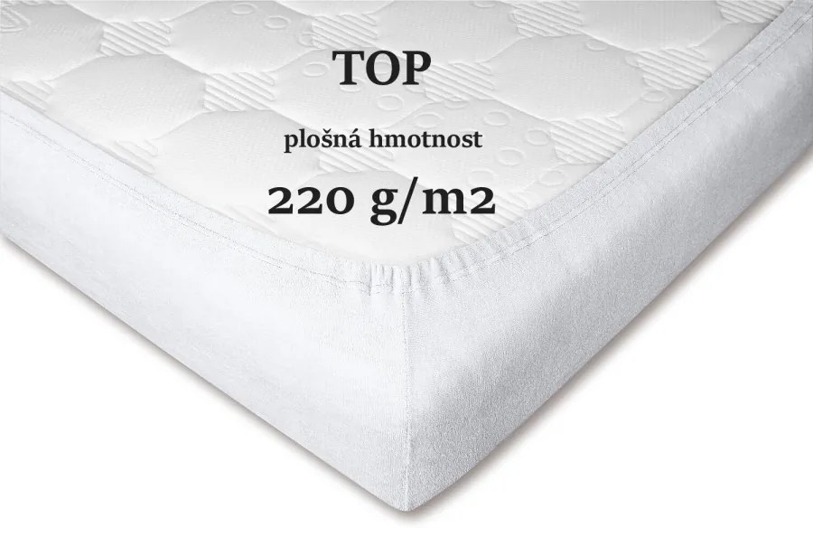 DADKA Froté prostěradlo bílé Rozměr 140x200x20
