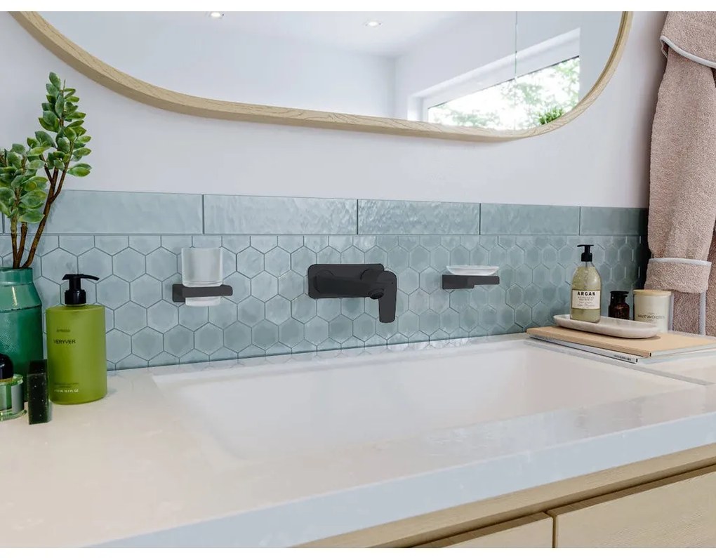 Hansgrohe Talis E, páková umyvadlová baterie pod omítku, s výtokem 22,5 cm, černá matná, 71734670