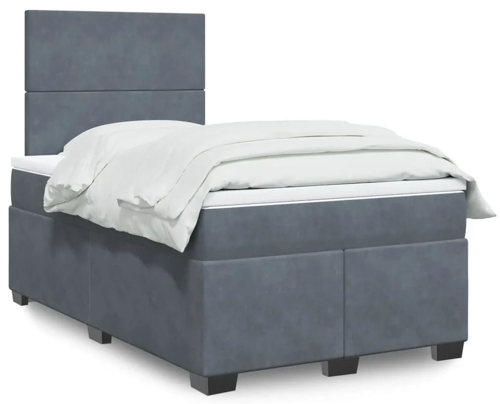Box spring postel s matrací tmavě šedý 120x190 cm samet 3293153