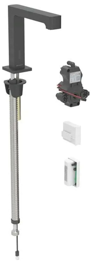 Geberit Brenta - Elektronický umyvadlový ventil, pro studenou vodu, napájení z generátoru, easy to clean, matná černá 116.195.14.1