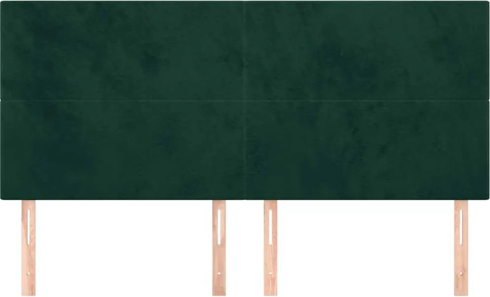 Čelo postele tmavě zelené 200x5x118/128 cm sametové 3116121