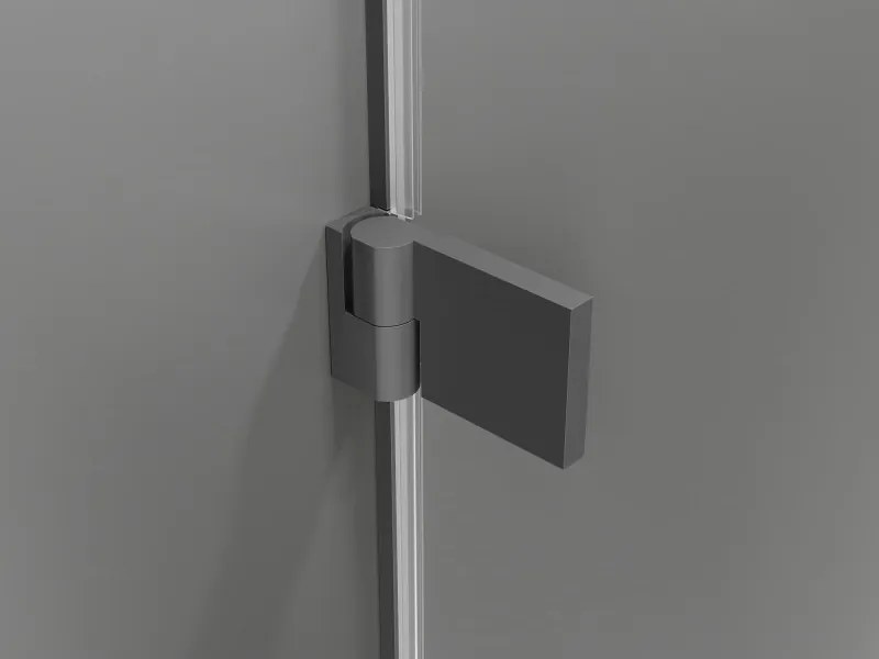 Mexen Lunar-B, L Otočné pravé sprchové dveře 150 cm, 8mm čiré sklo, grafitový profil, 832SL-150-050-95-00-P