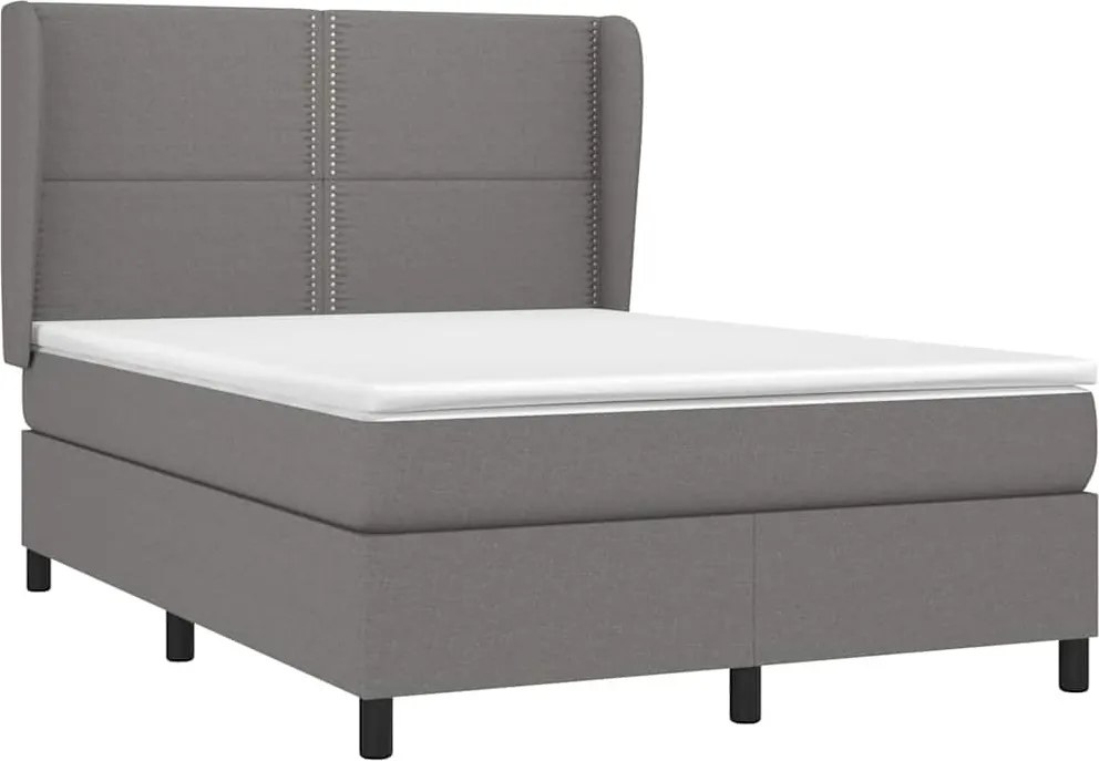 Box spring postel s matrací tmavě šedý 140 x 190 cm textil 3127878