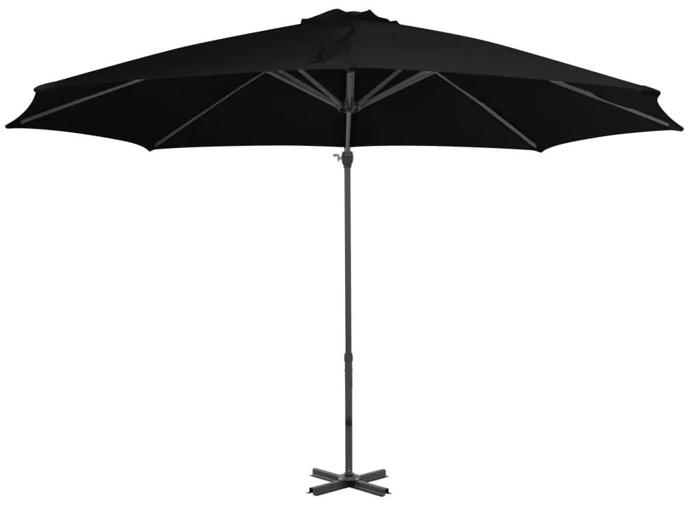 vidaXL Konzolový slunečník s hliníkovou tyčí černý 300 cm