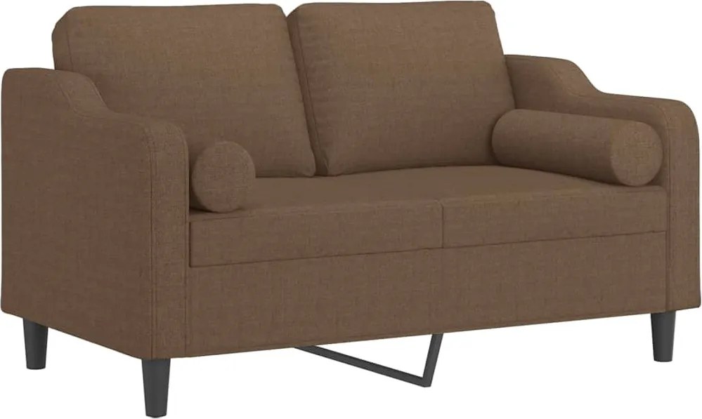 2místná pohovka s polštáři hnědá 120 cm textil 3200840