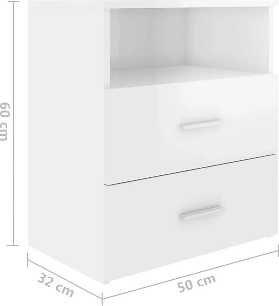 vidaXL Noční stolek 50 x 32 x 60 cm [803280] Barva: Betonová šedá