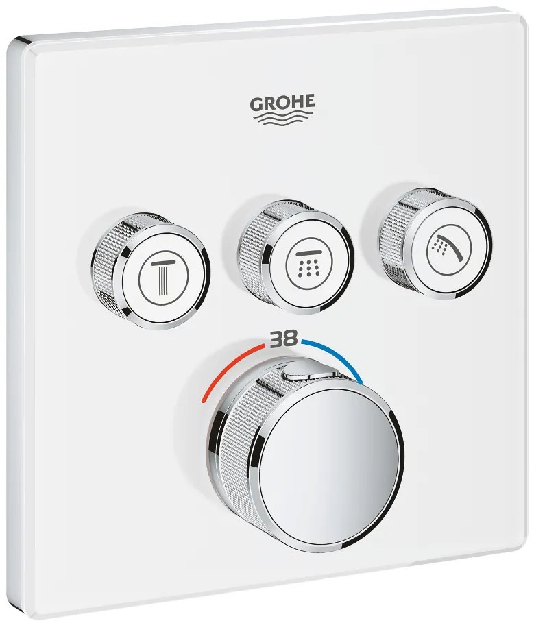 Grohe Grohtherm SmartControl - Termostatická vanová baterie pod omítku se 3 ventily, měsíční bílá 29157LS0